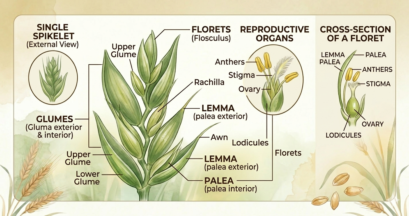 Wheat Spikelets - Structure and Role in Grain Formation - OrganicFarmingPro