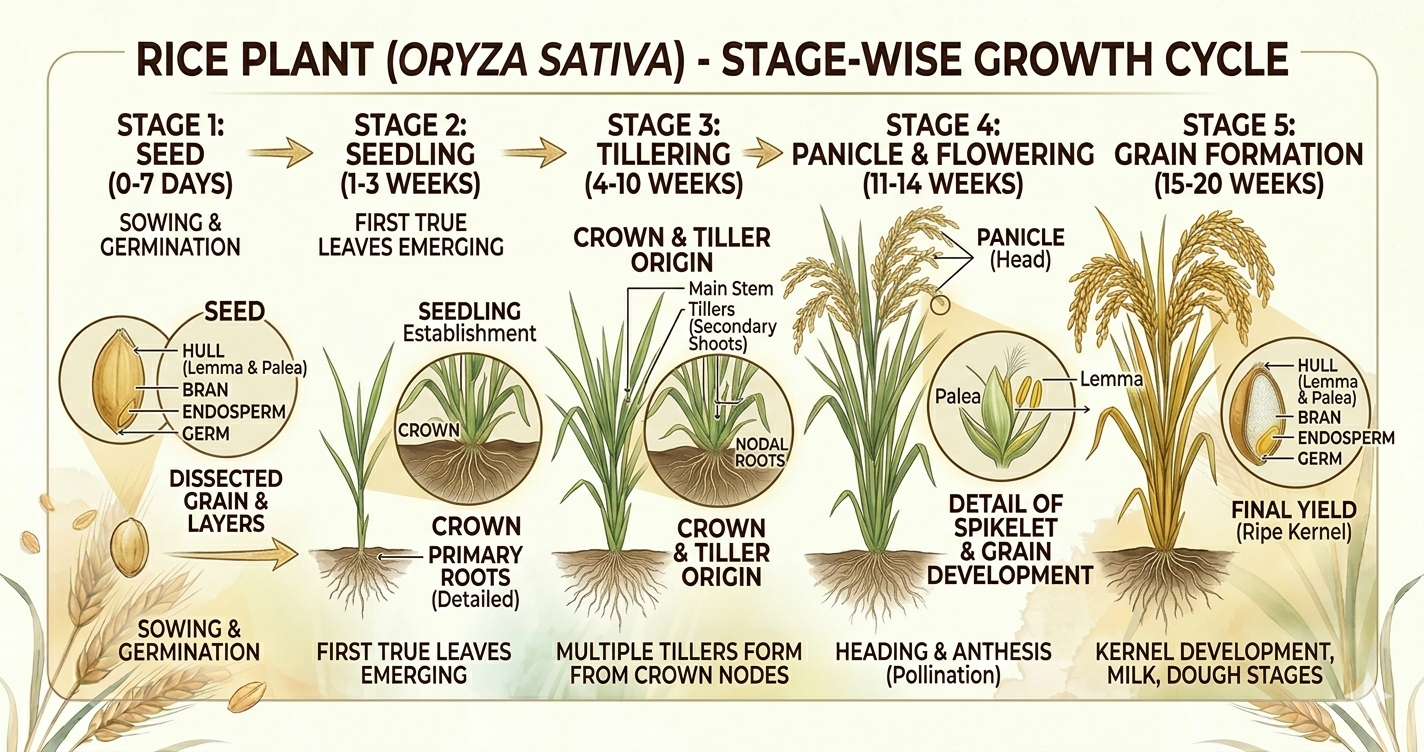 Rice Growth Stages (Complete Guide with Diagram & Timeline ...