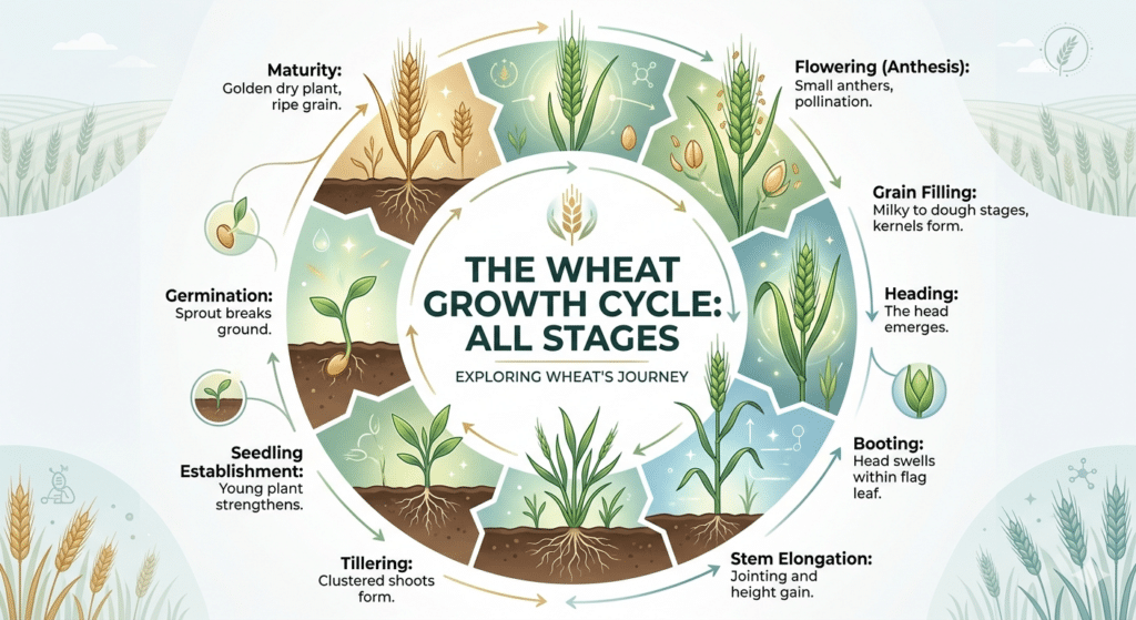 Wheat Growth Stages - Complete Development Stages of the Wheat Plant ...