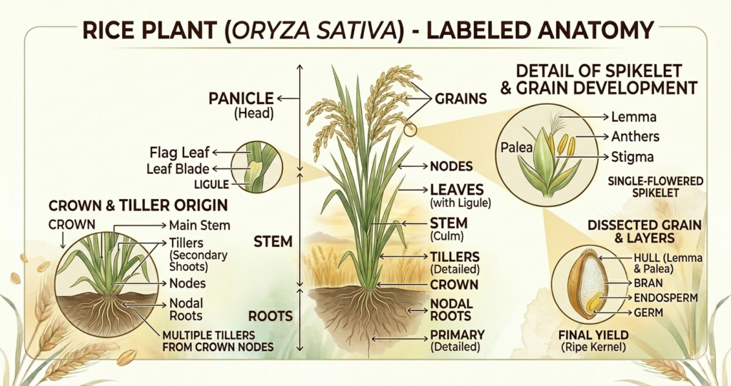 Parts of Rice Plant (Labeled Diagram + Functions Explained ...